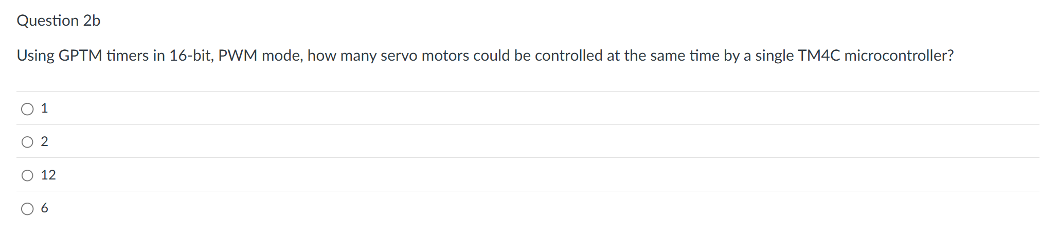 Solved Question 2bUsing GPTM timers in 16-bit, PWM mode, how | Chegg.com