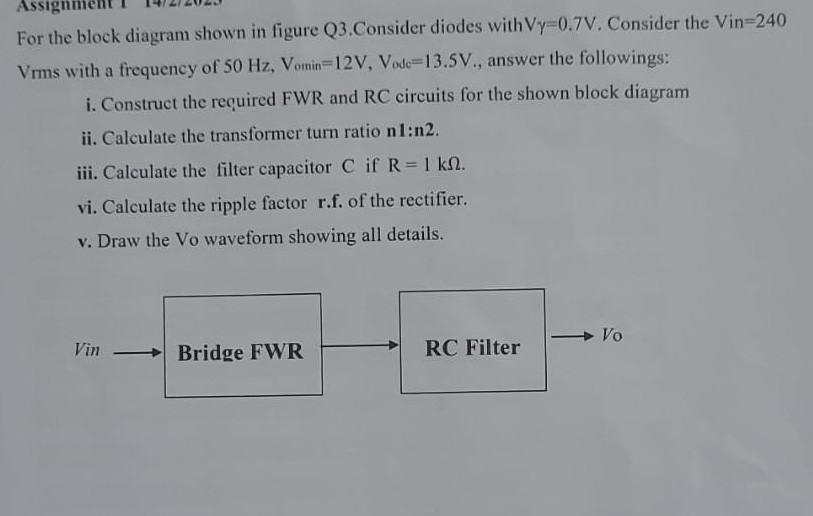 Solved For the block diagram shown in figure Q3.Consider | Chegg.com