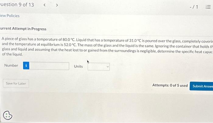 Solved uestion 9 of 13 iew Policies Current Attempt in | Chegg.com
