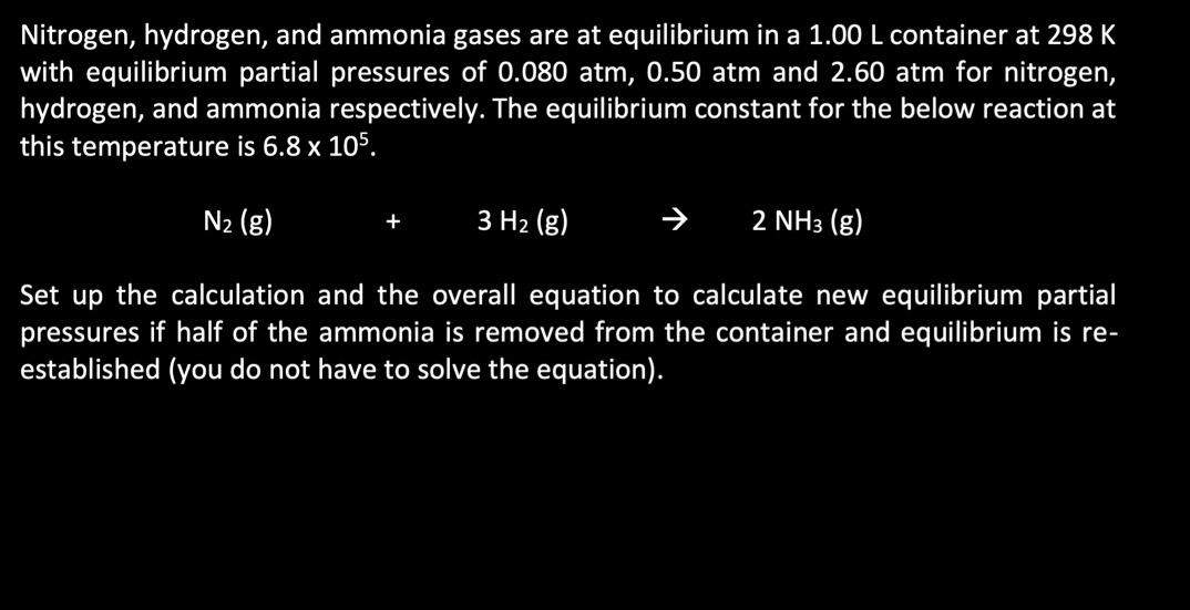 Solved Nitrogen, hydrogen, and ammonia gases are at | Chegg.com