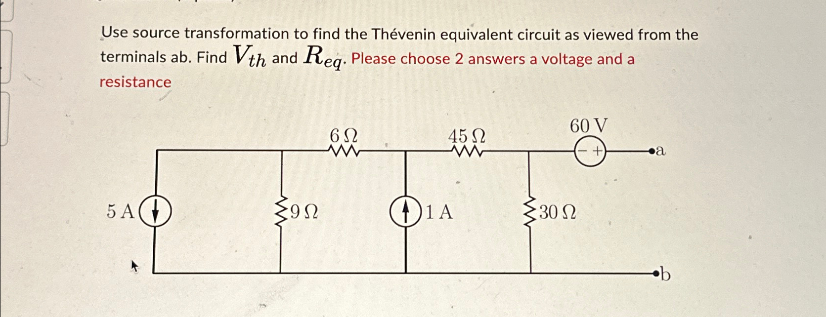 Solved Use source transformation to find the Thévenin | Chegg.com