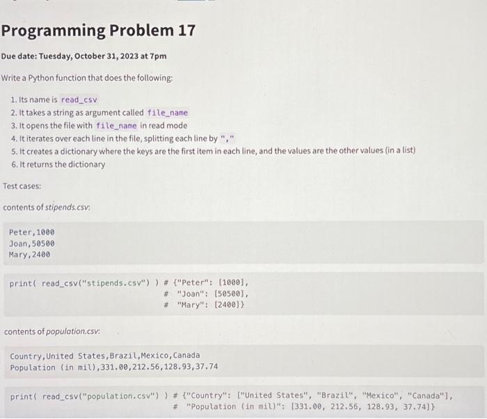 It is Python. Please provide sample code. READ | Chegg.com