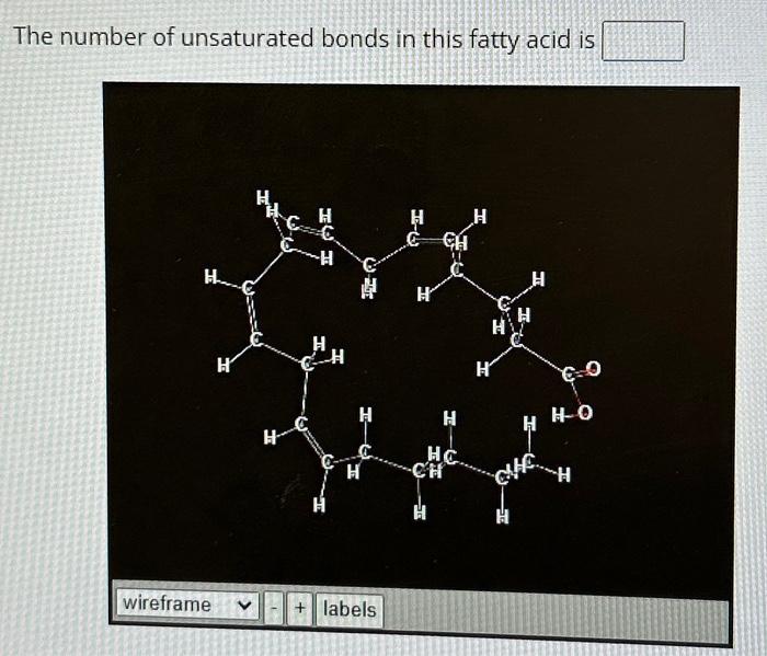 Solved The number of unsaturated bonds in this fatty acid is | Chegg.com
