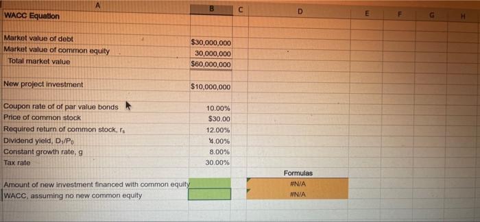 Solved Excel Online Structured Activity: WACC Estimation On | Chegg.com
