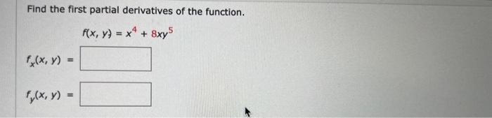 Solved Find the first partial derivatives of the function. | Chegg.com