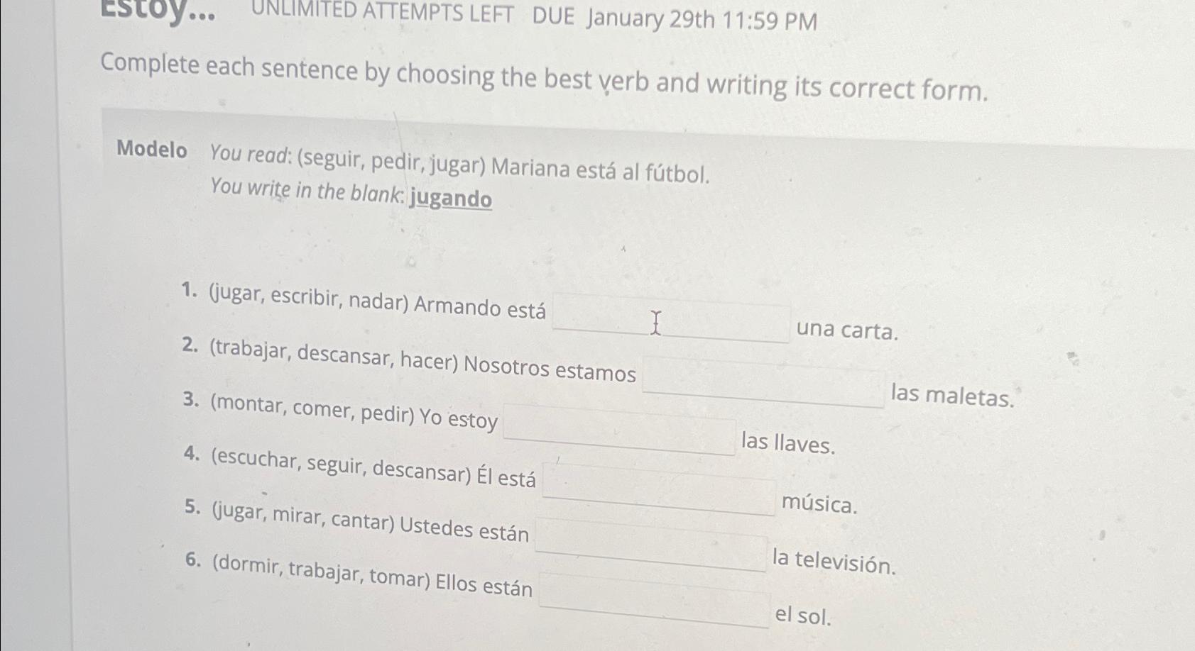 Solved UNLIMITED ATTEMPTS LEFT DUE January 29th 11:59 | Chegg.com
