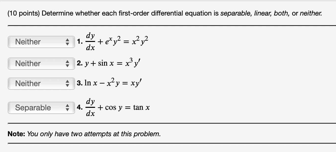 Solved 10 ﻿points ﻿determine Whether Each First Order