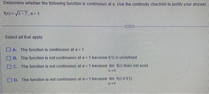 Solved Determine whether the following function is | Chegg.com