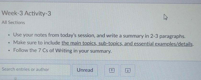 Solved Week-3 ﻿Activity-3All SectionsUse your notes from | Chegg.com