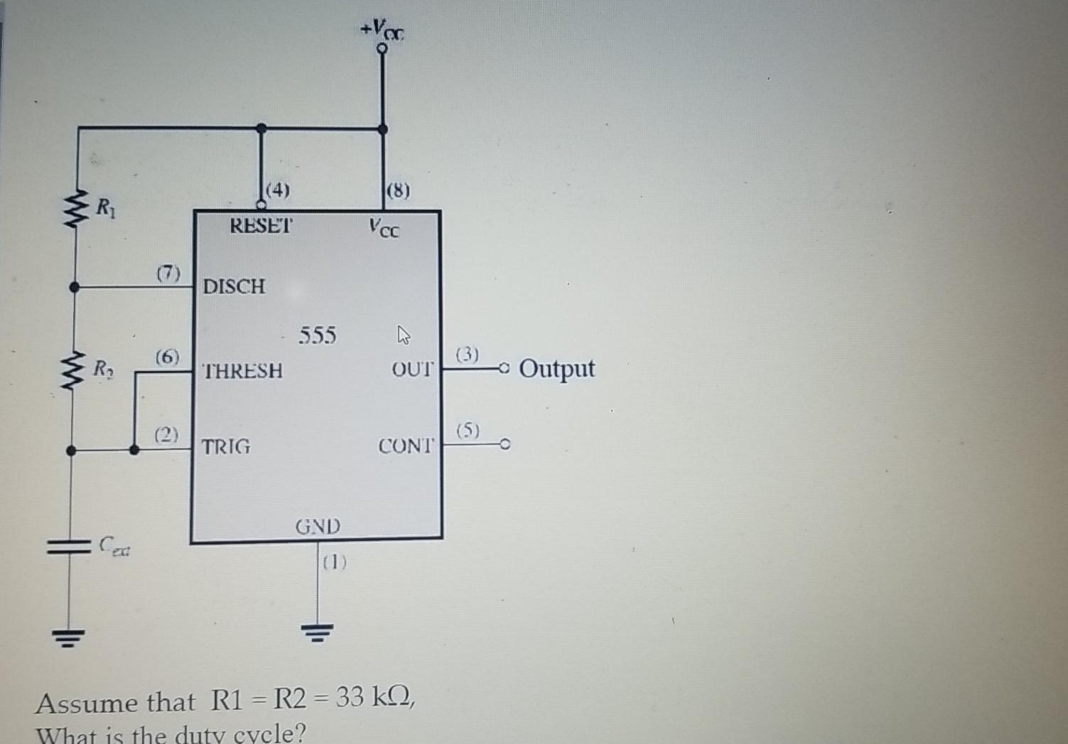 Solved (8) R RESET Vcc DISCH 555 Ro (6) THRESH (3) OUT • | Chegg.com