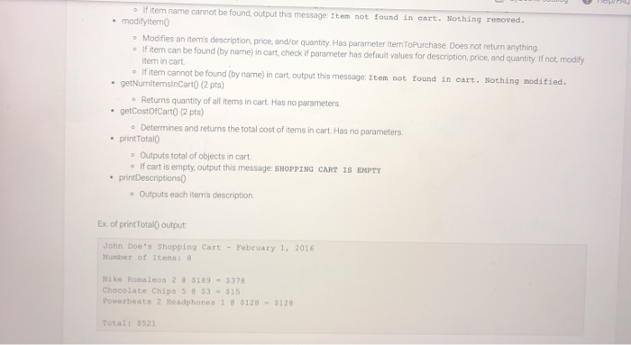 Solved 725 Lab Program Online Shopping Cart Part 2 Note Creating Multiple Scanner Objects 9978