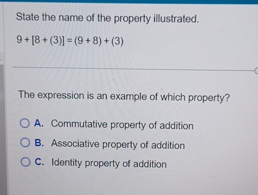 Solved State the name of the property | Chegg.com