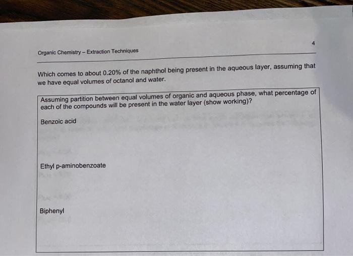 Solved Organic Chemistry - Extraction Techniques Part 2: | Chegg.com