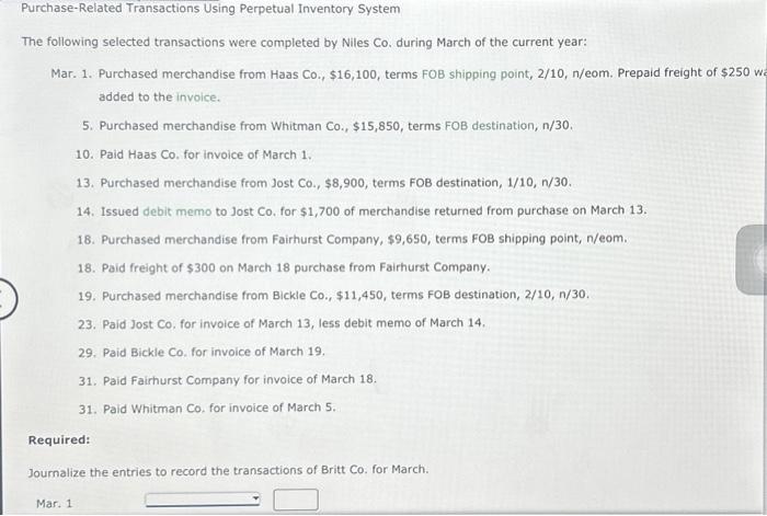 Solved Purchase-Related Transactions Using Perpetual | Chegg.com