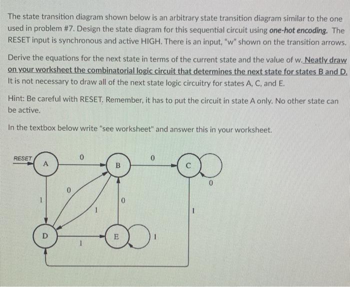 Solved The state transition diagram shown below is an | Chegg.com