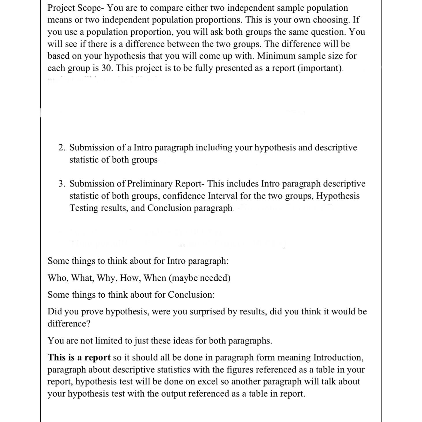 Solved Project Scope- ﻿You are to compare either two | Chegg.com