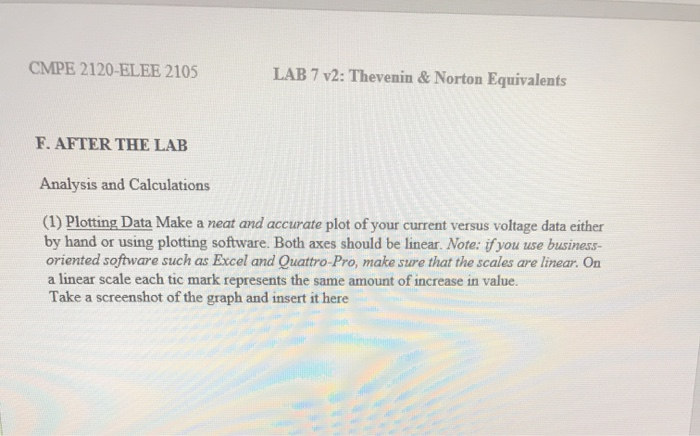 CMPE 2120-ELEE 2105 LAB 7 v2: Thevenin & Norton | Chegg.com