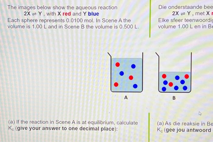 Solved The images below show the aqueous reaction 2XY, with | Chegg.com