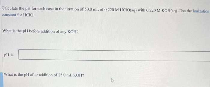 Solved Calculate the pH for each case in the titration of | Chegg.com