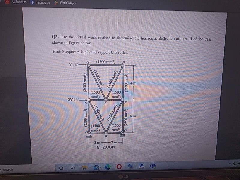 Solved Q3- Use the virtual work method to determine the | Chegg.com