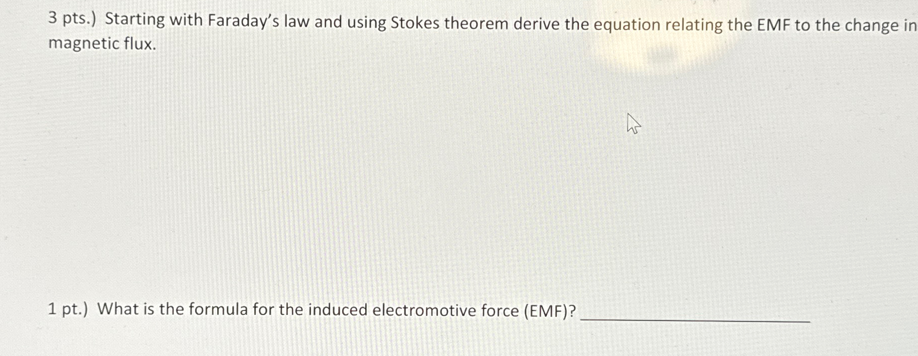 Solved 3 ﻿pts.) ﻿Starting with Faraday's law and using | Chegg.com