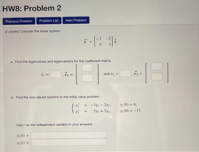 Solved HW8: Problem 2 Previous Problem Problem List Next | Chegg.com