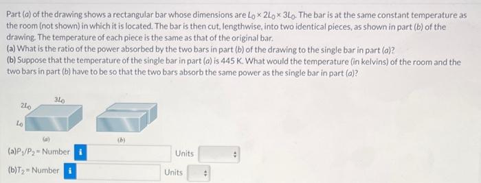 Solved Part (a) of the drawing shows a rectangular bar whose | Chegg.com