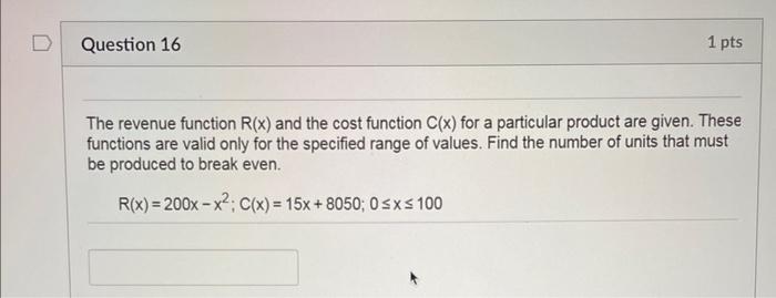 Solved The revenue function R(x) and the cost function C(x) | Chegg.com