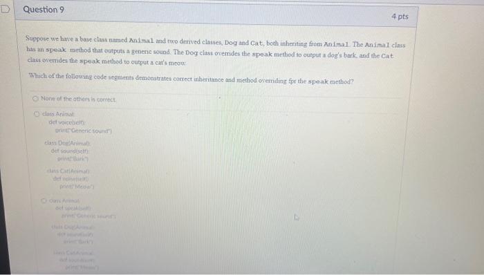 Solved Suppose we hme a base class named Animal and two | Chegg.com