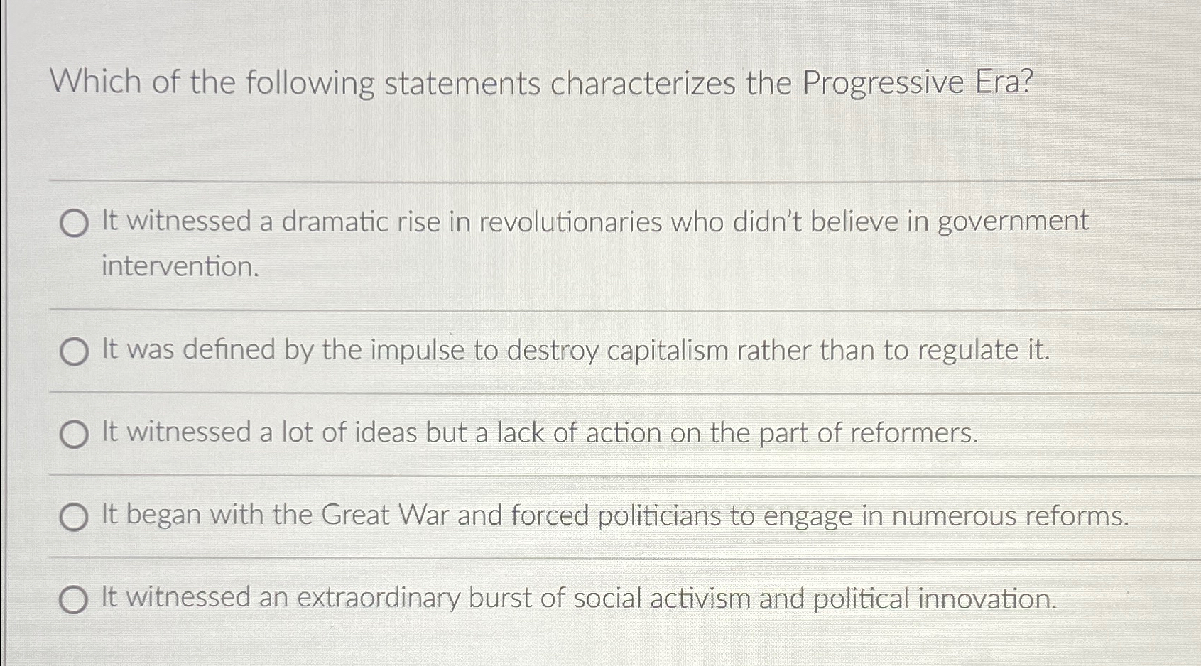 Solved Which of the following statements characterizes the | Chegg.com