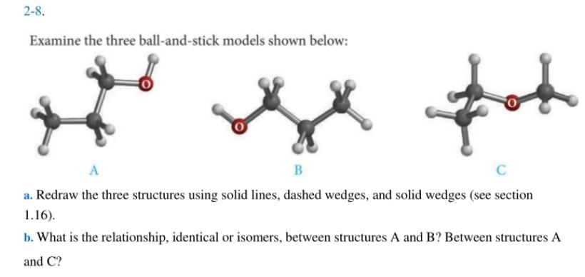 Solved Examine the three ball-and-stick models shown below: | Chegg.com