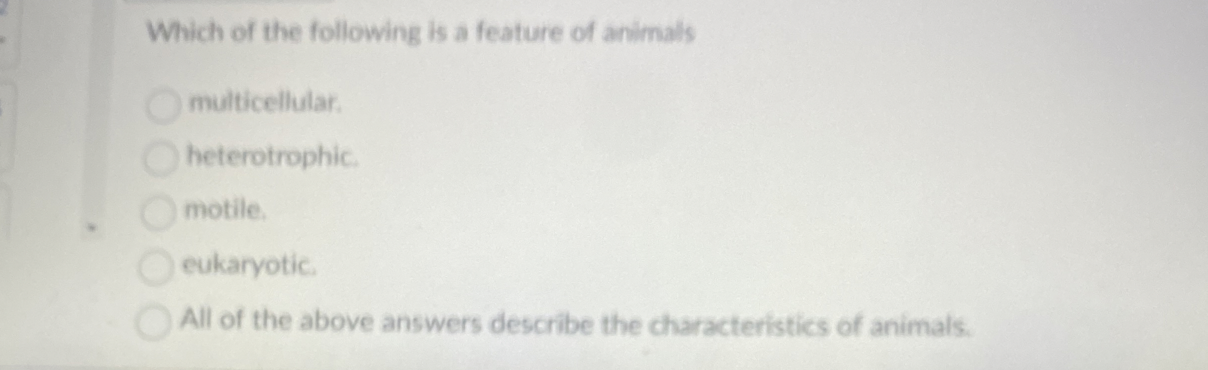 Solved Which of the following is a feature of | Chegg.com