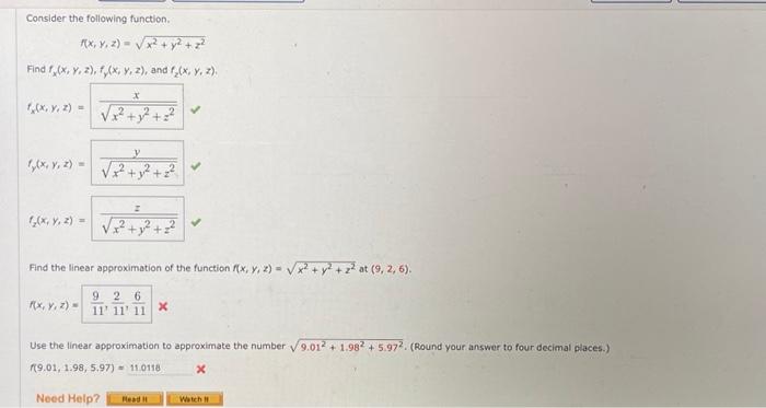 Solved Consider The Following Function F X Y Z X2 Y2 Z2