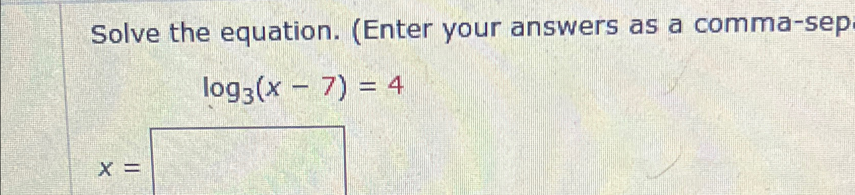 Solved Solve the equation. (Enter your answers as a | Chegg.com