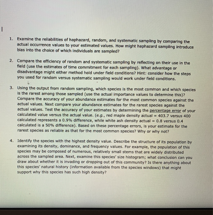 Solved 1 1. Examine the reliabilities of haphazard, random, | Chegg.com