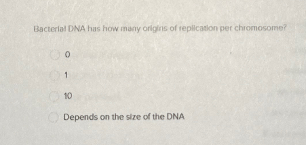 Solved Bacterial DNA has how many origins of replication per | Chegg.com