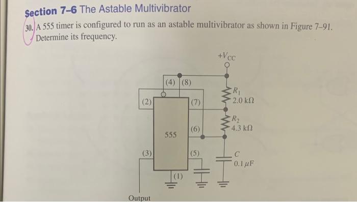 Solved The 555 timer is configured to run as an astable to | Chegg.com