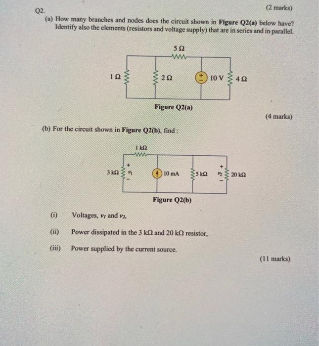 Solved Q2. (2 marks) (a) How many branches and nodes does | Chegg.com