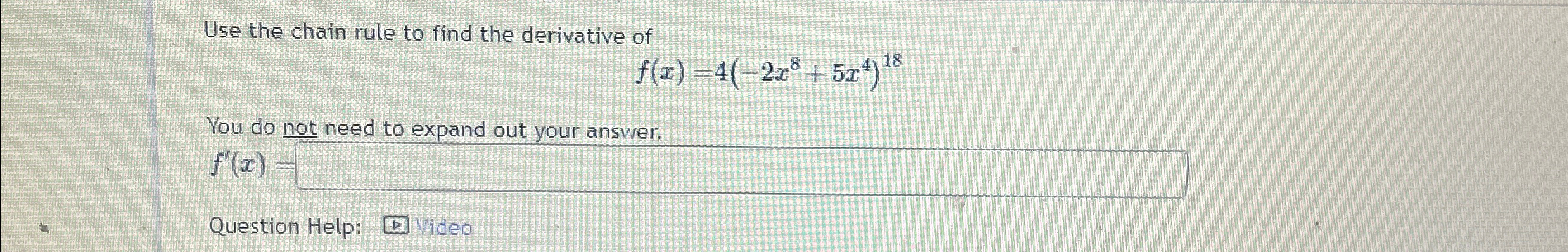Solved Use the chain rule to find the derivative | Chegg.com