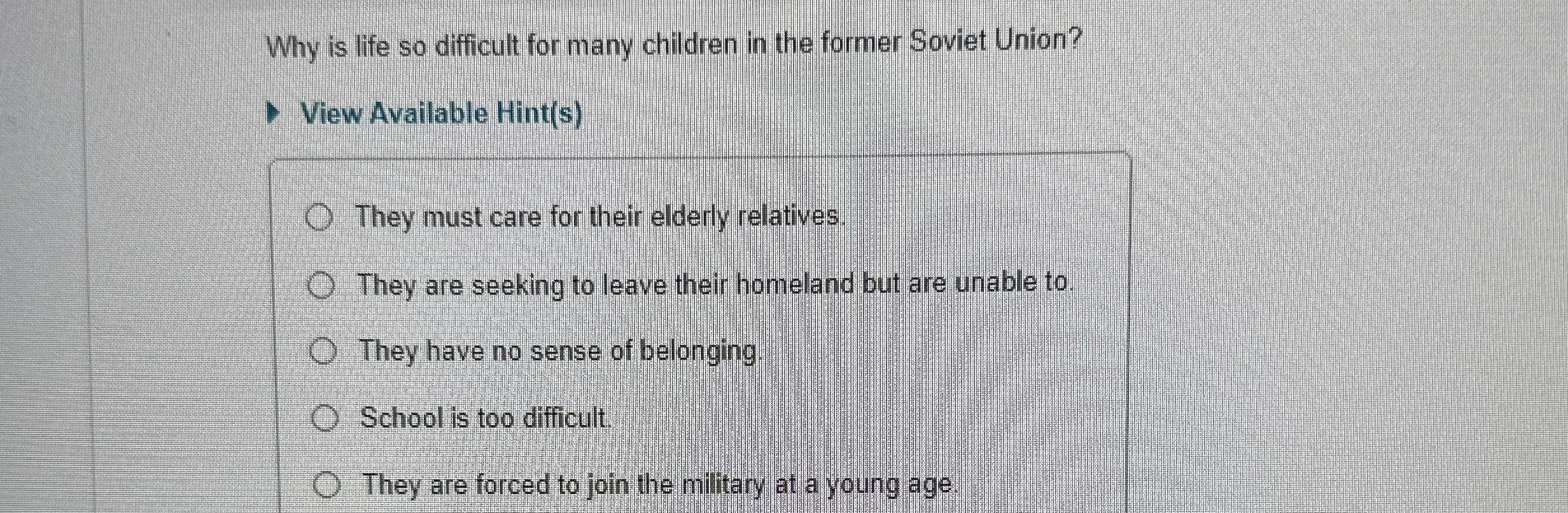 Solved Why is life so difficult for many children in the | Chegg.com