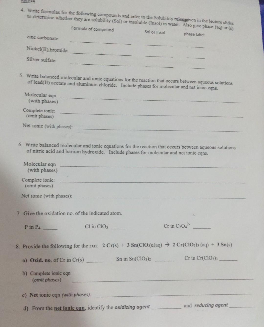 [solved] 4 Write Formulas For The Following Comp