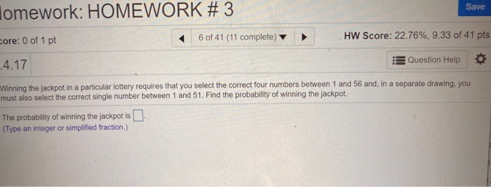 Solved Save Omework Homework 3 Core 0 Of 1 Pt 6 Of 41 11