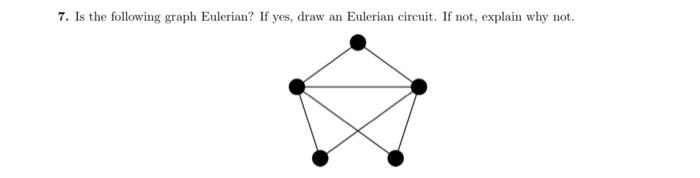 Solved 7. Is the following graph Eulerian? If yes, draw an | Chegg.com