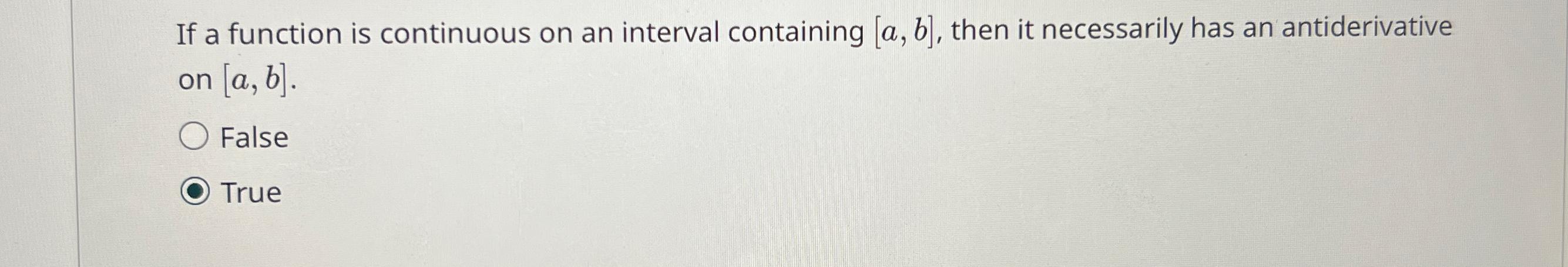 Solved If a function is continuous on an interval containing | Chegg.com