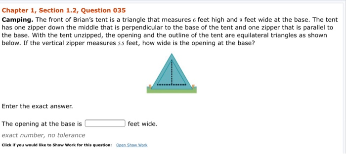 Solved Chapter 1, Section 1.2, Question 035 Camping. The | Chegg.com