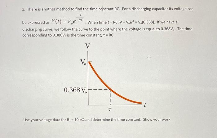 1. There is another method to find the time constant | Chegg.com