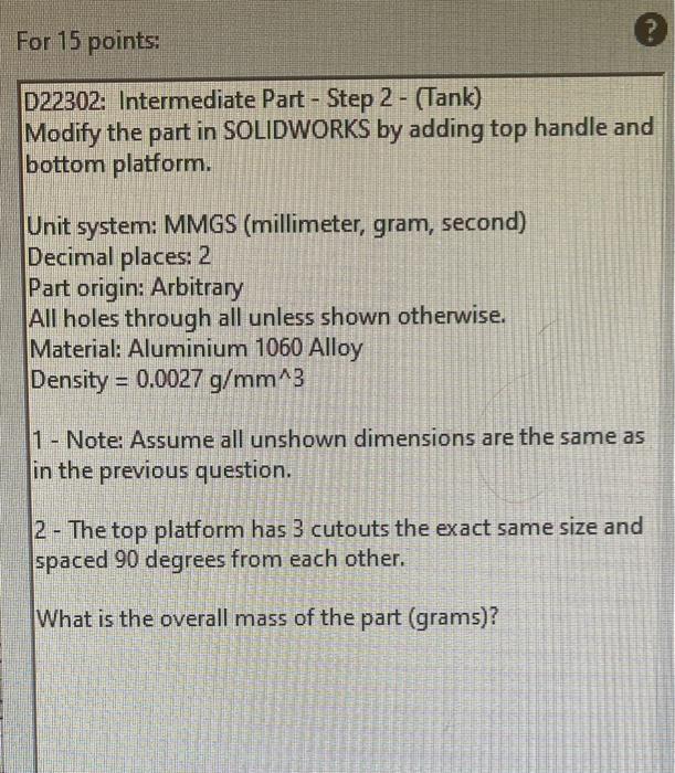 Solved For 15 points: D22302: Intermediate Part - Step 2 - | Chegg.com
