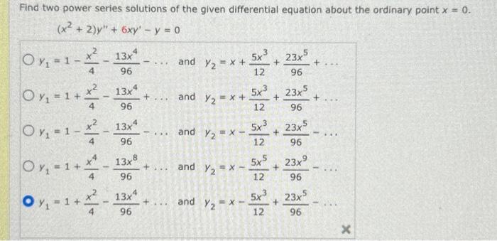Solved Find two power series solutions of the given | Chegg.com