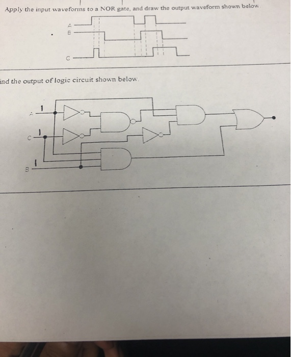 Solved Apply the input waveforms to a NOR gate, and draw the | Chegg.com