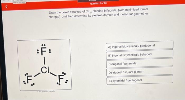 Solved Draw the Lewis structure of CIF, chlorine | Chegg.com
